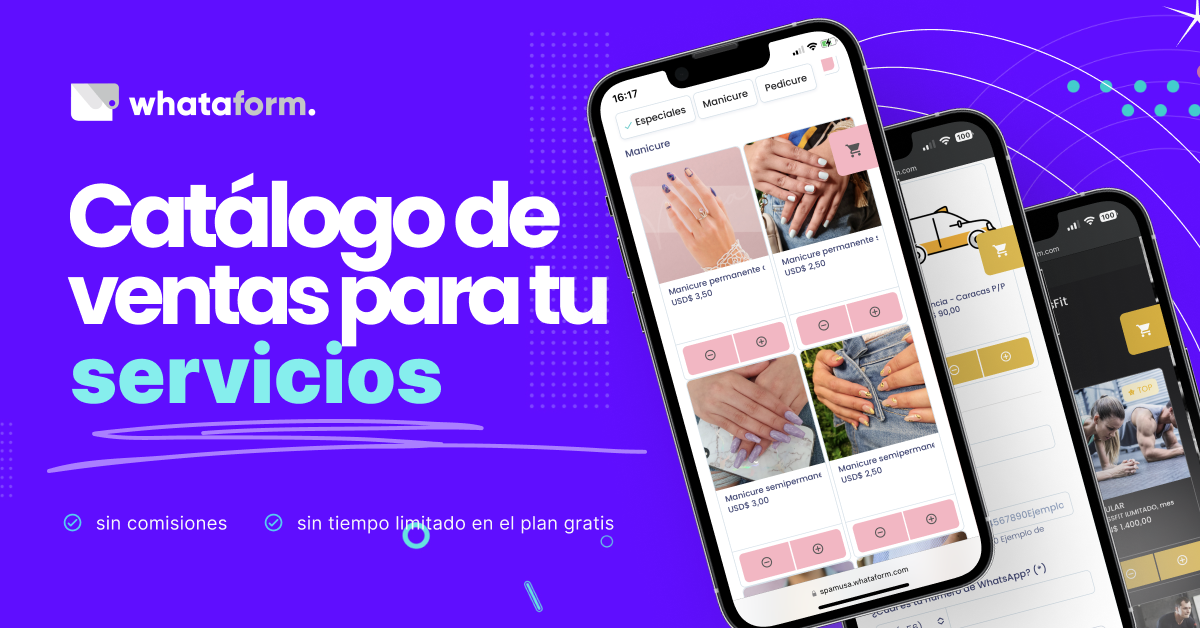 Crea tu catálogo de ventas para tus Servicios | Whataform